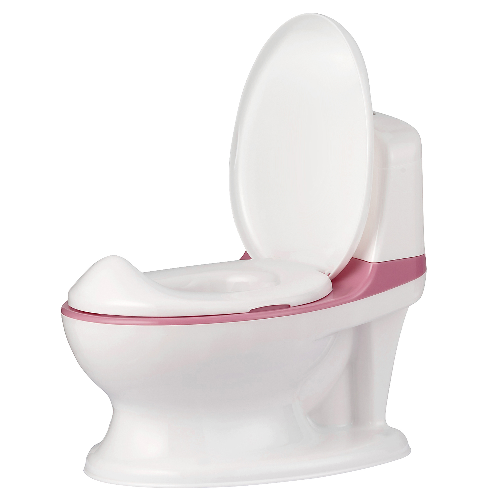 Gymax Realistic Potty Training Toilet Kids Toddlers w/ Flush Sound Pink ...