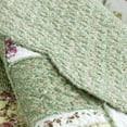 Bedsure 3 Piece Green Floral Patchwork Ruffle King Quilt And Sham Bedding