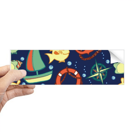 Navigation Fish Boat Colourful Ocean Rectangle Bumper Sticker Notebook ...