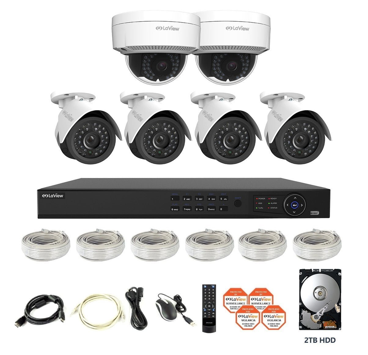 LaViewLV-KND988P86D242-T26 1080P IP Camera Security System 8 CH 1080P ...