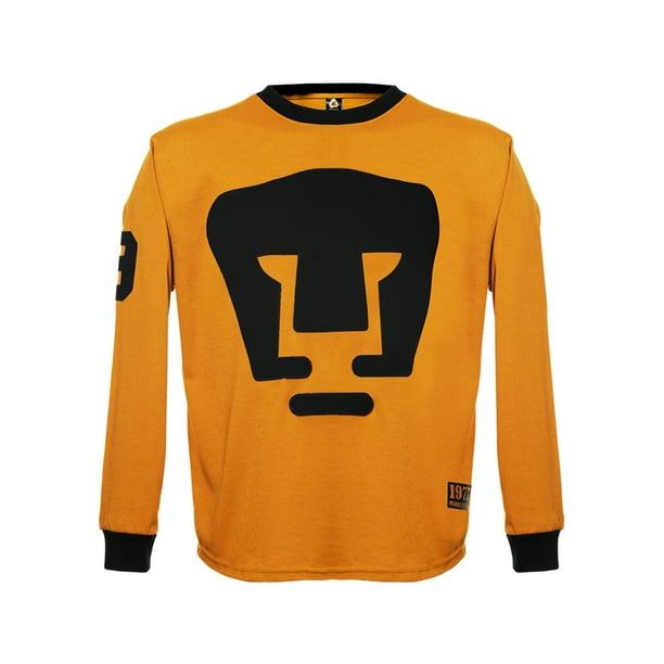OLD SCHOOL SPORTS Pumas UNAM Jersey Pumas Retro 1977 manga larga Dorado ...