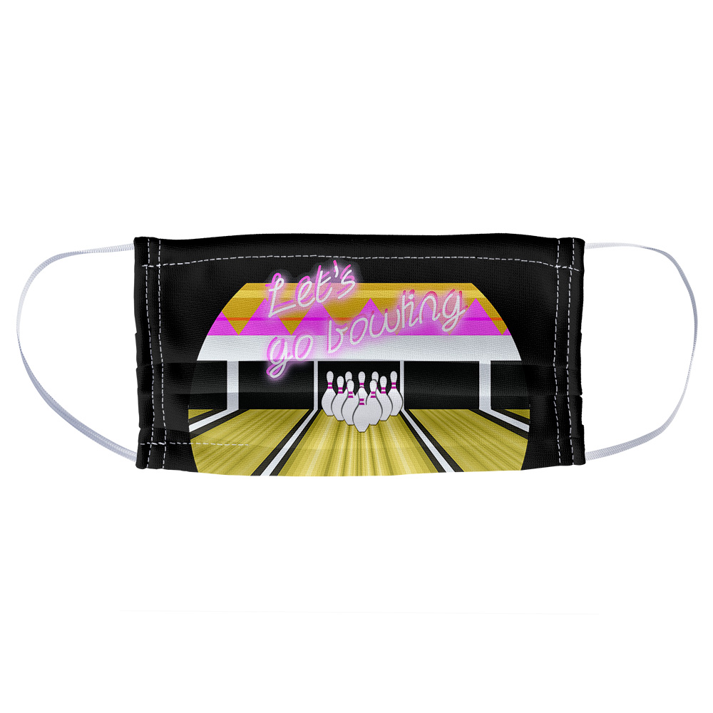 Bowling Alley Ball Pins 1-Ply Reusable Face Mask Covering, Unisex ...