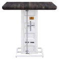 ACME Cargo Square Counter Height Table in Antique Walnut Wood and ...