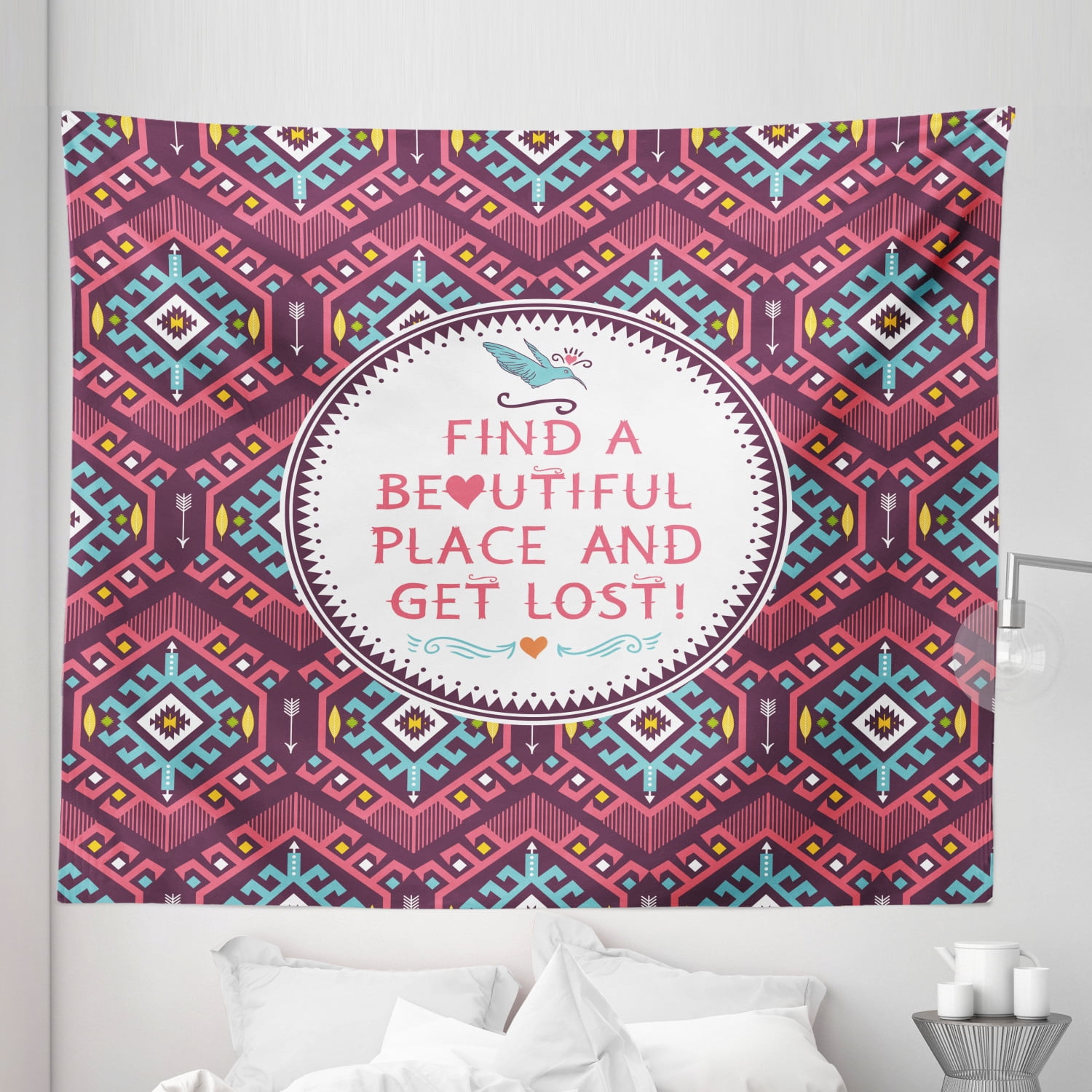 Tribal Tapestry, Hipster Tribal Pattern Geometric Elements Typographic ...