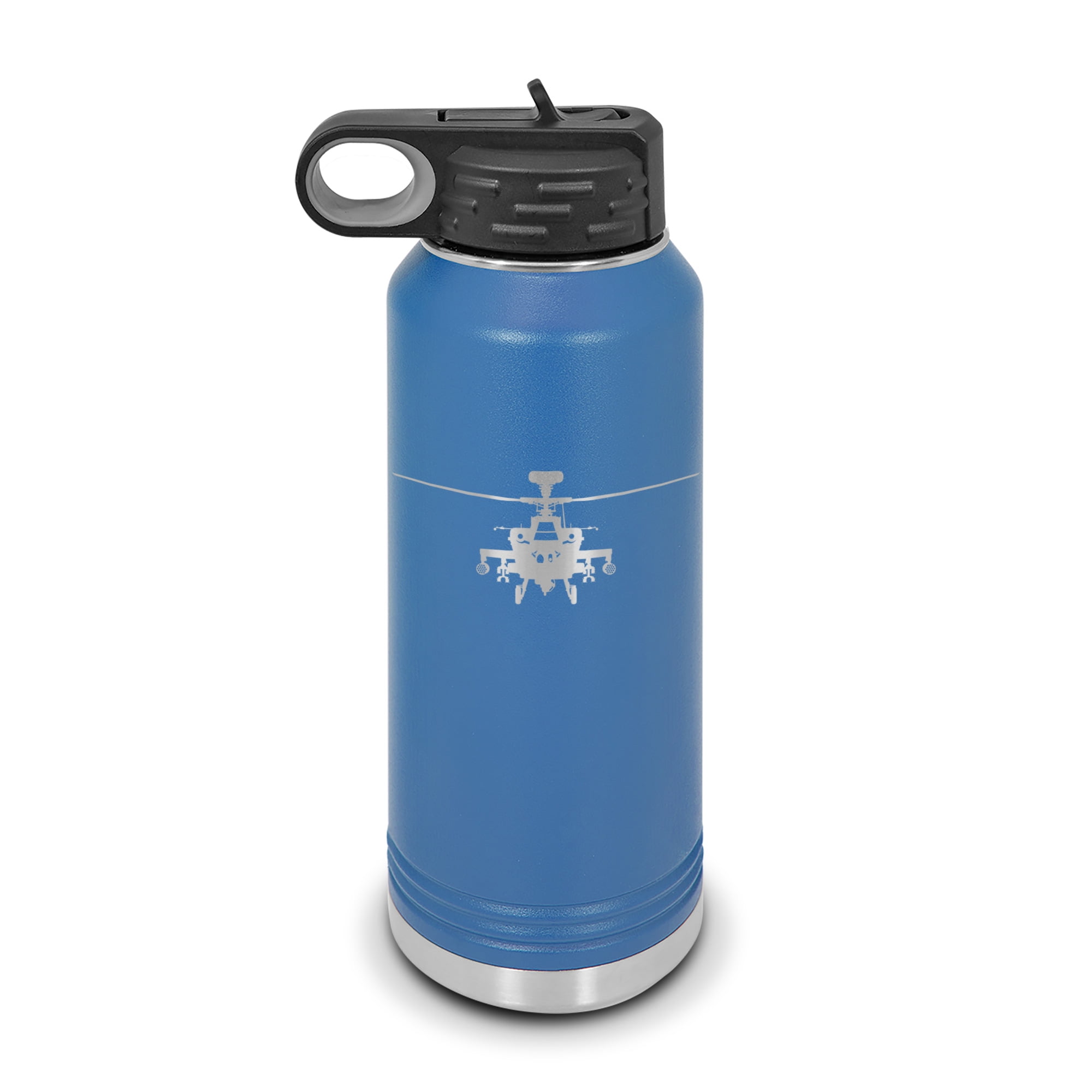 AH-64 Apache Water Bottle 32 oz - Laser Engraved w/ Flip Top Removable ...