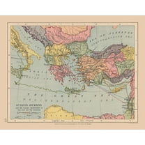 Historic Map - St Pauls Journeys Mediterranean - Case 1878 - Vintage ...