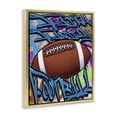 Stupell Industries Faith Family Football Graffiti Gold Framed Floater ...