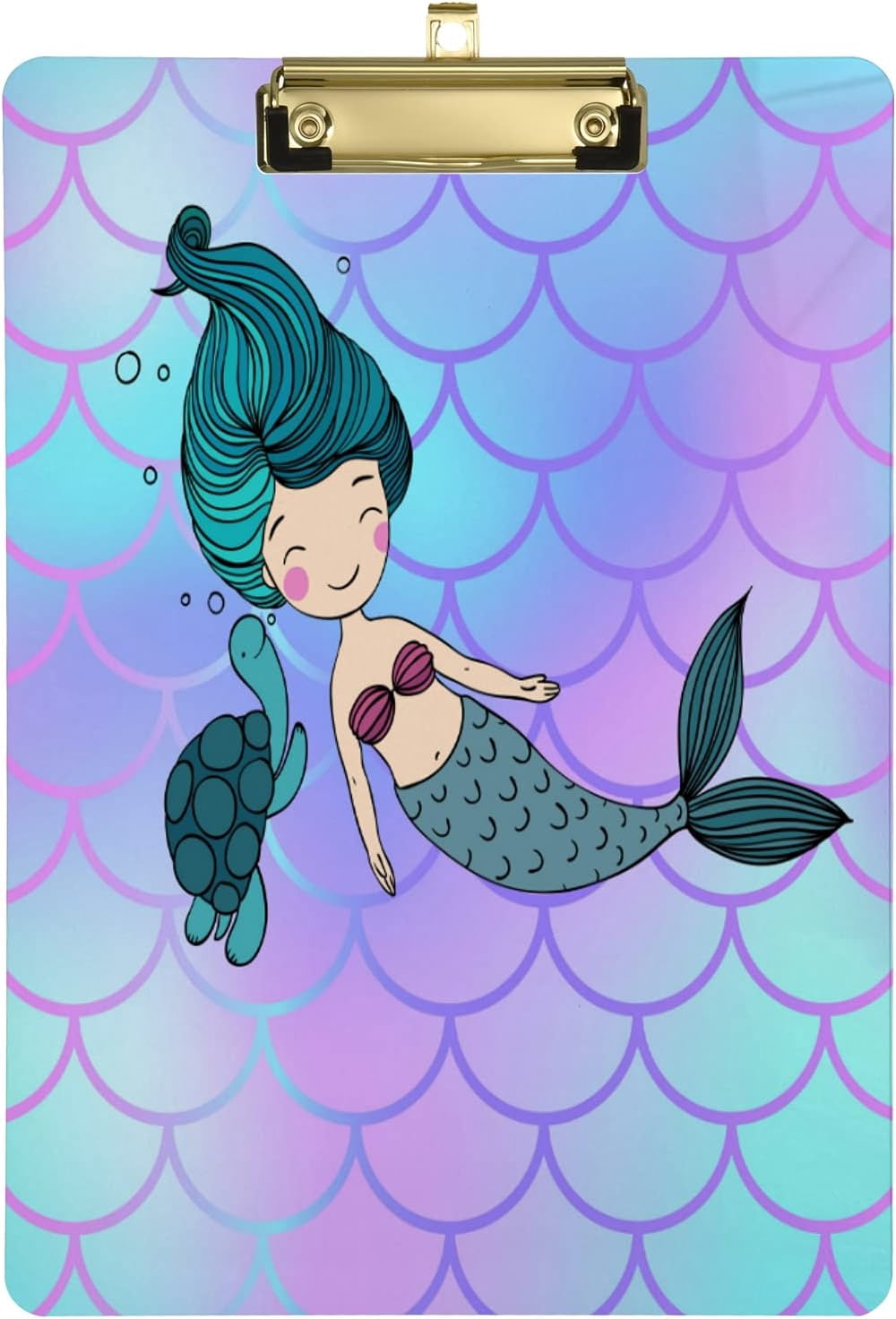 FMSHPON Mermaid Sea Turtle Scale Fish Clipboard Hardboard Wood Nursing ...
