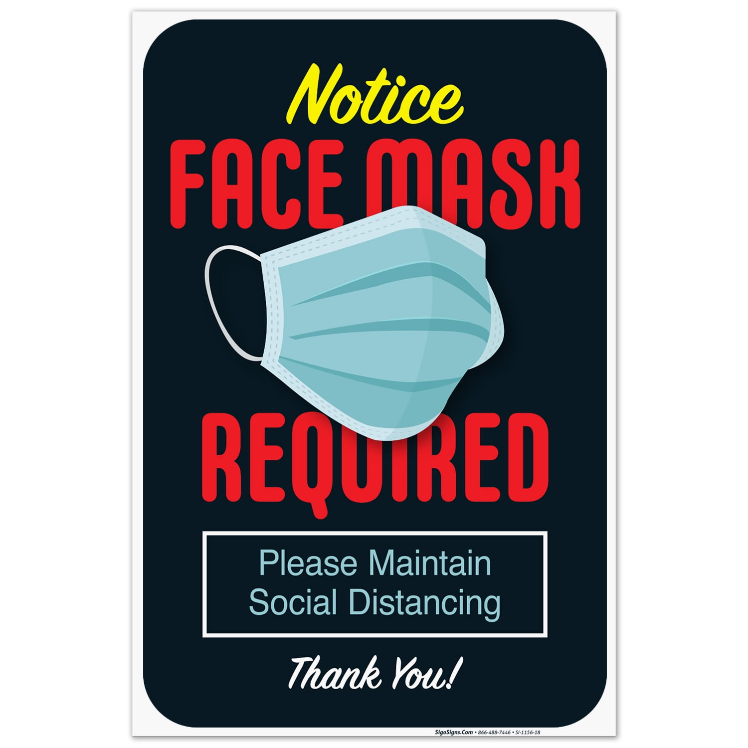 Mask Required Sign, Social Distancing Sign, 24x36 Corrugated Plastic ...