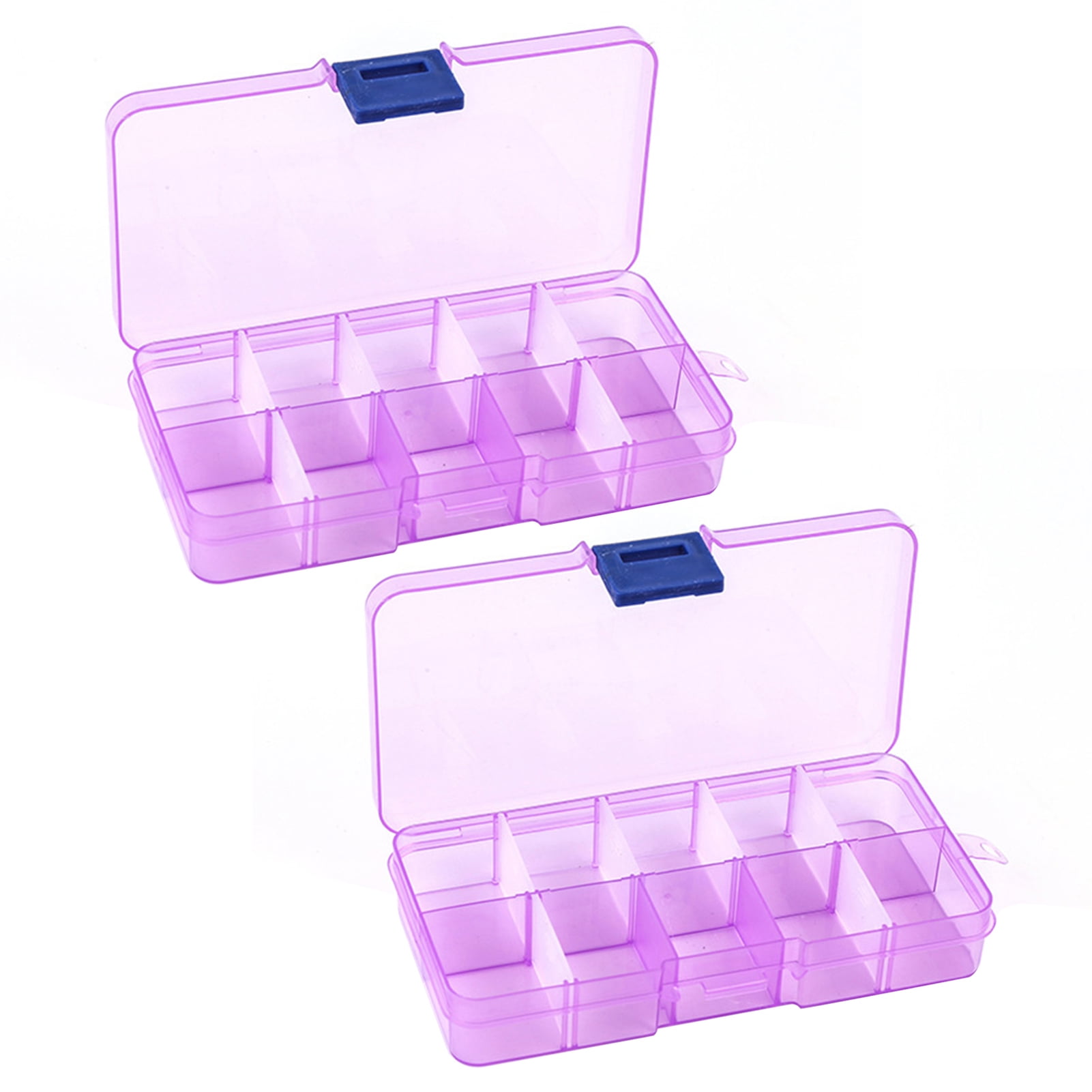 Farfi 2Pcs/Set Fishing Gear Storage Box Transparent High Capacity ...