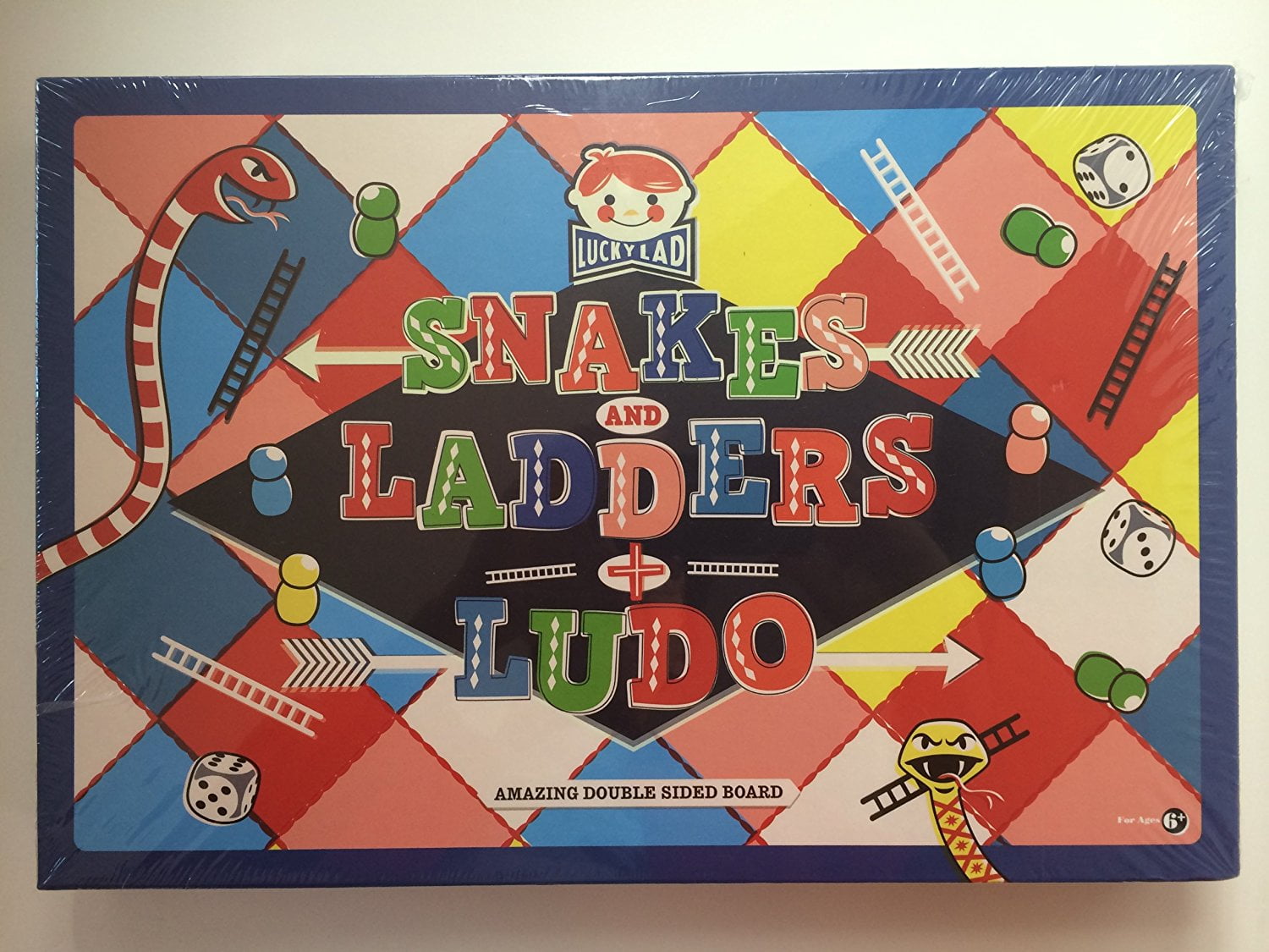 Lucky Lad Snakes Ladders Ludo, Fun animal theme board game By Bell and ...