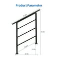 SYTHERS 3 Steps Black Handrails for Outdoor Steps, Adjustable Staircase ...