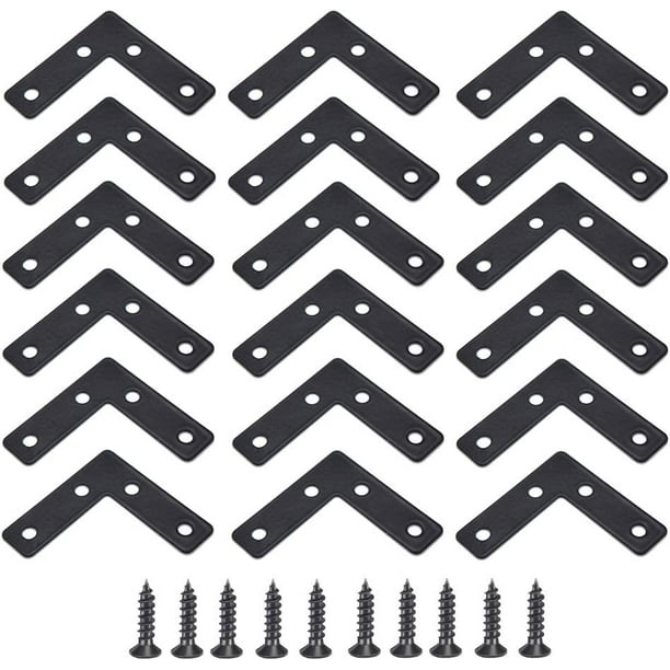 SHAR 20 Pack Black L Shaped Corner Brackets, 90 Degree Angled L Shaped ...