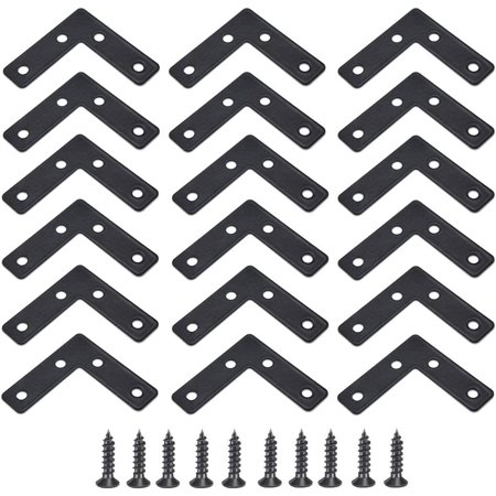 SHAR 20 Pack Black L Shaped Corner Brackets, 90 Degree Angled L Shaped ...