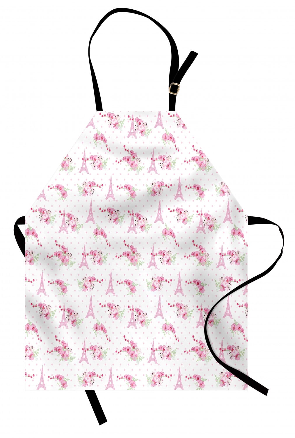 Eiffel Apron Spring Inspiration Pink Flowers Bouquet and Paris Landmark ...