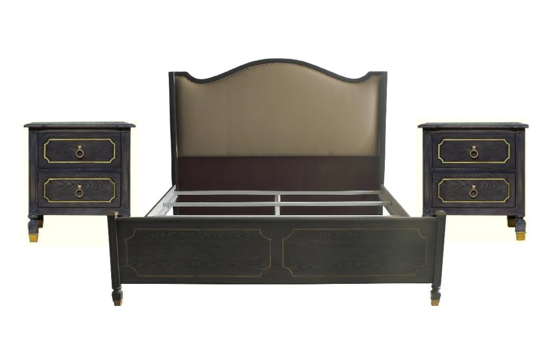 Classic Tan & Tobacco Queen 3pcs Bedroom Set by Acme House Marchese ...