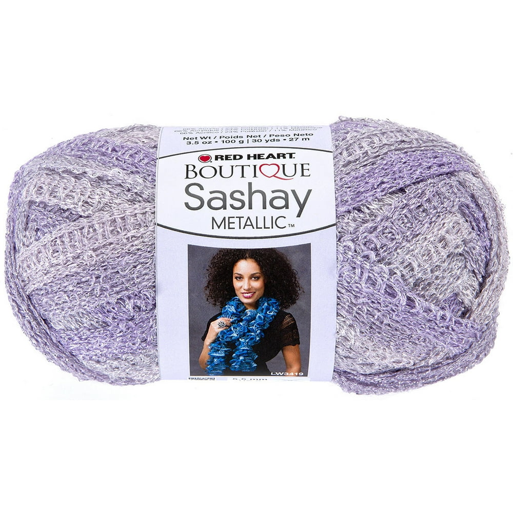Red Heart Boutique Sashay Metallic Yarn Icy Lilac Pk 3 Red Heart