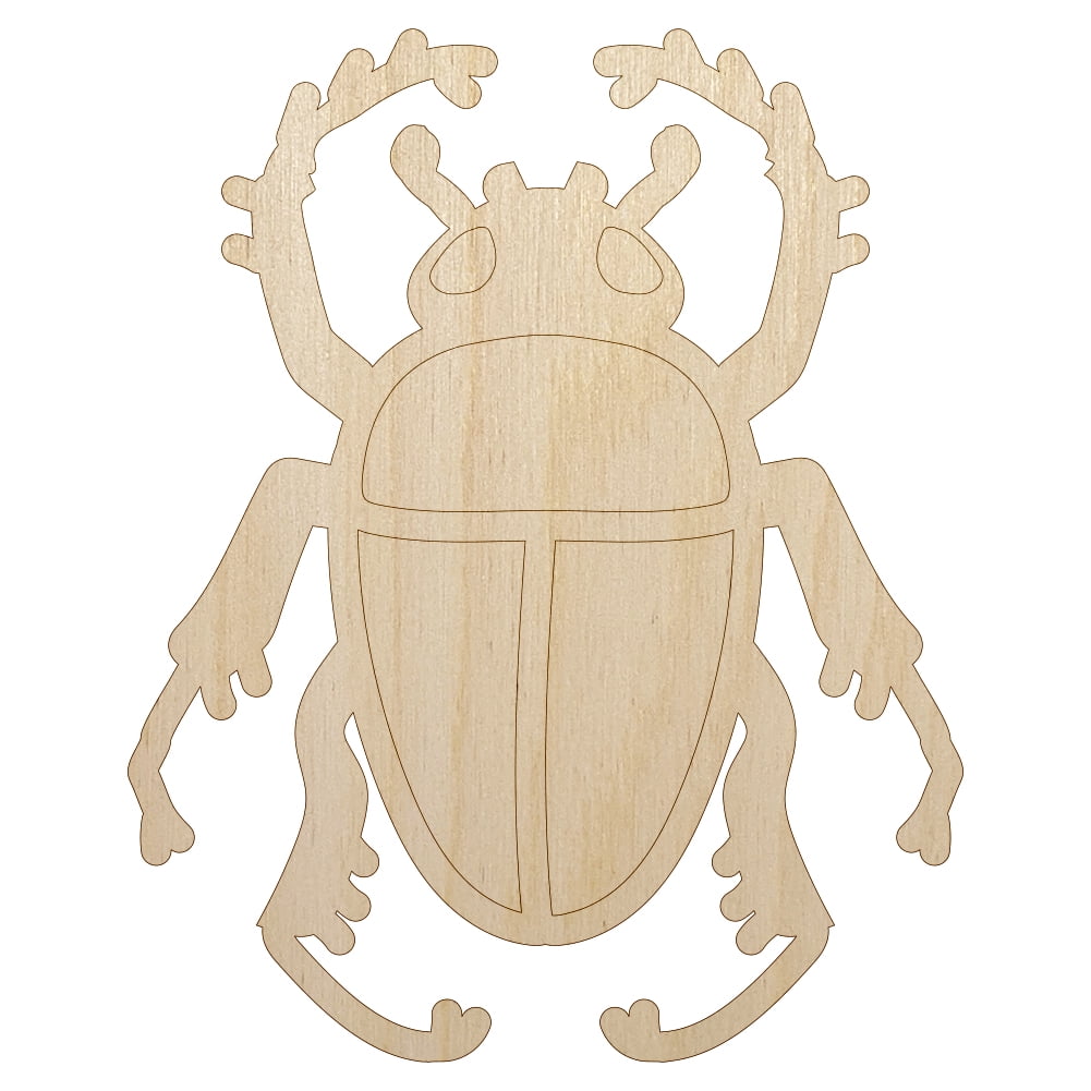 Scarab Beetle Wood Shape Unfinished Piece Cutout Craft DIY Projects - 4 ...