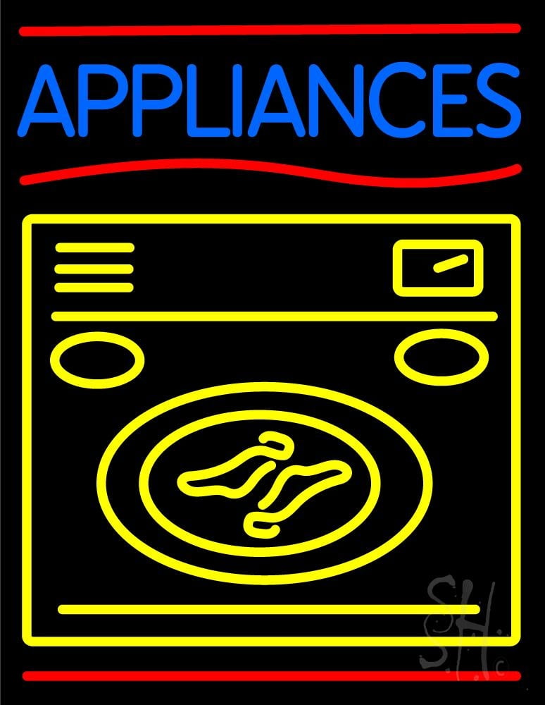 Appliances With Washing Machine Logo 1 LED Neon Sign 31" Tall x 24 ...