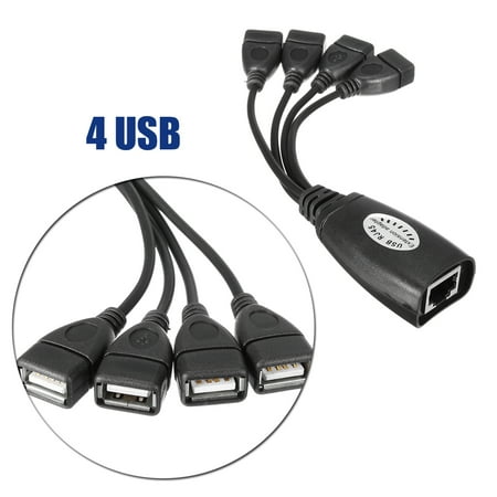 150Ft USB Extension Adapter, 4 USB Female 1 USB Male to RJ45 Female ...