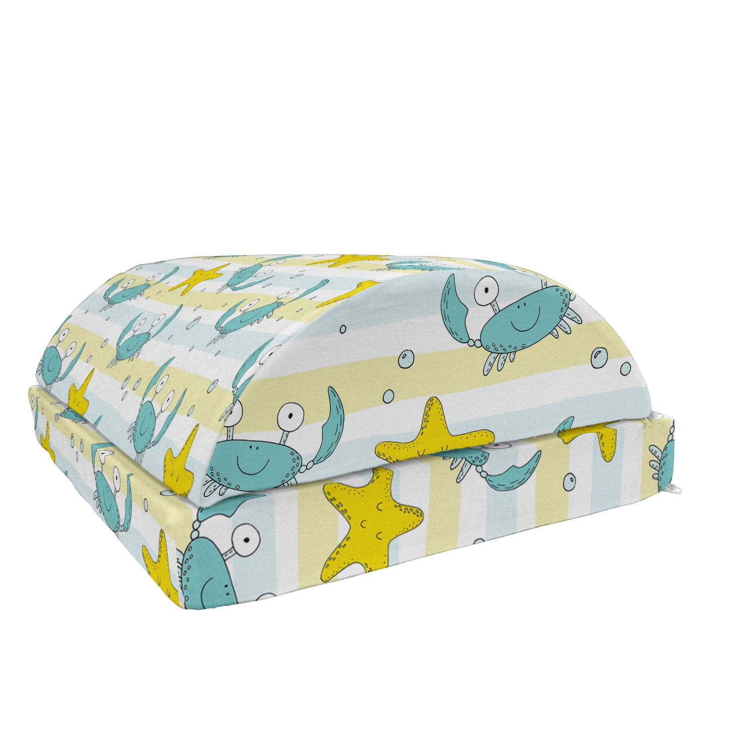 Marine Foot Rest, Ocean Theme Crabs and Starfishes Pattern with Bubbles ...