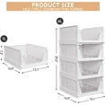 4 Pack Stackable Closet Storage Basket - Stackable Storage Bins ...
