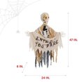 Haunted Hill Farm Animatronic Skeleton Mummy Greeter with Banner and ...