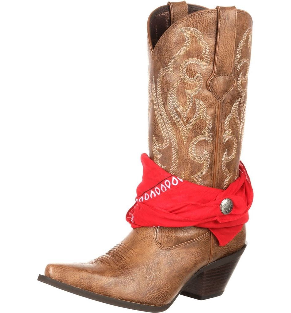 Durango Western Boots Womens 12" Crush Bandana Snip Toe Tan DRD0089 ...