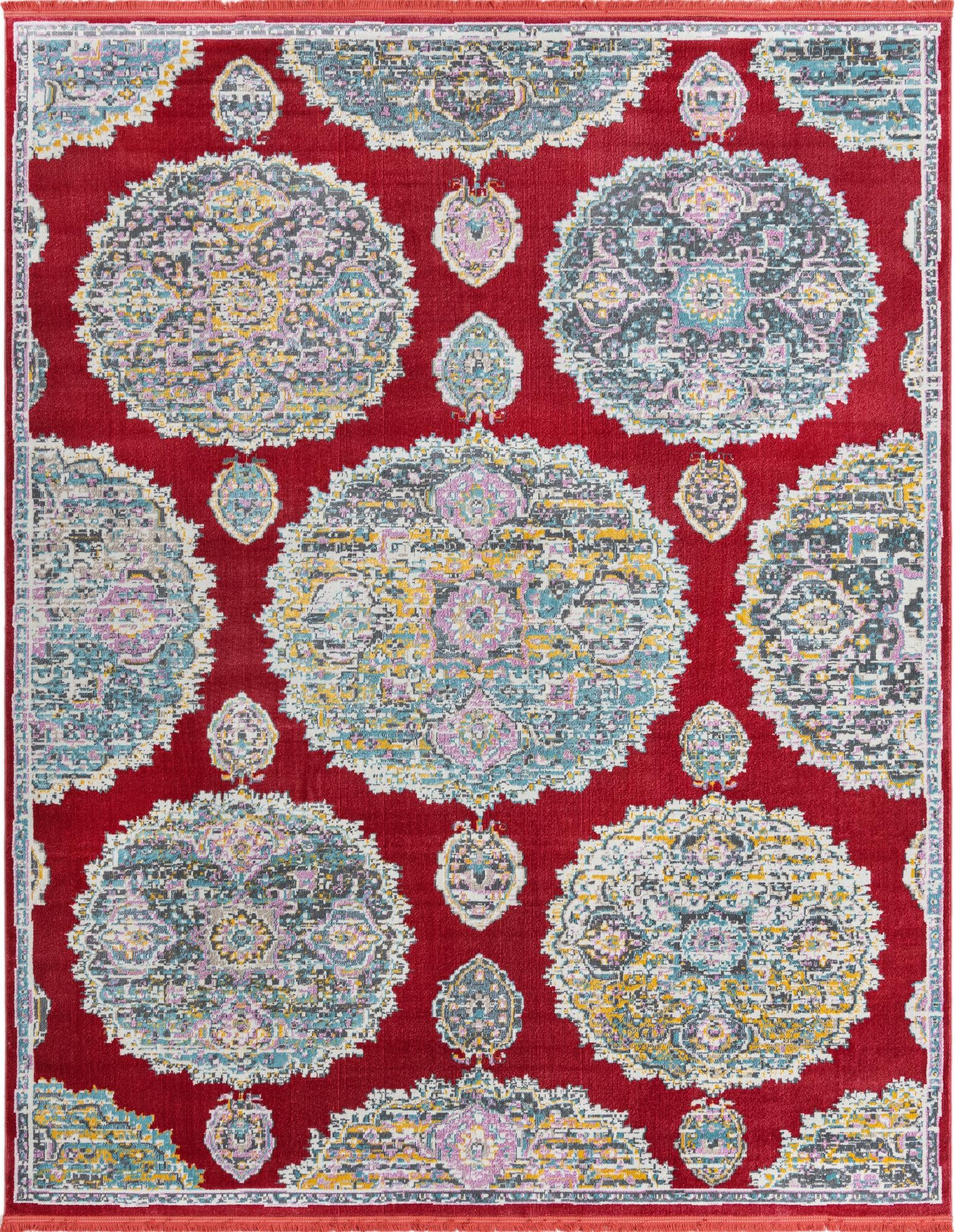 Rugs.com Paragon Collection Rug – 8' x 10' Red Medium-Pile Rug Perfect ...