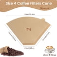 200 Count Coffee Filters #4, Unbleached Natural Brown Coffee Filters 8 ...