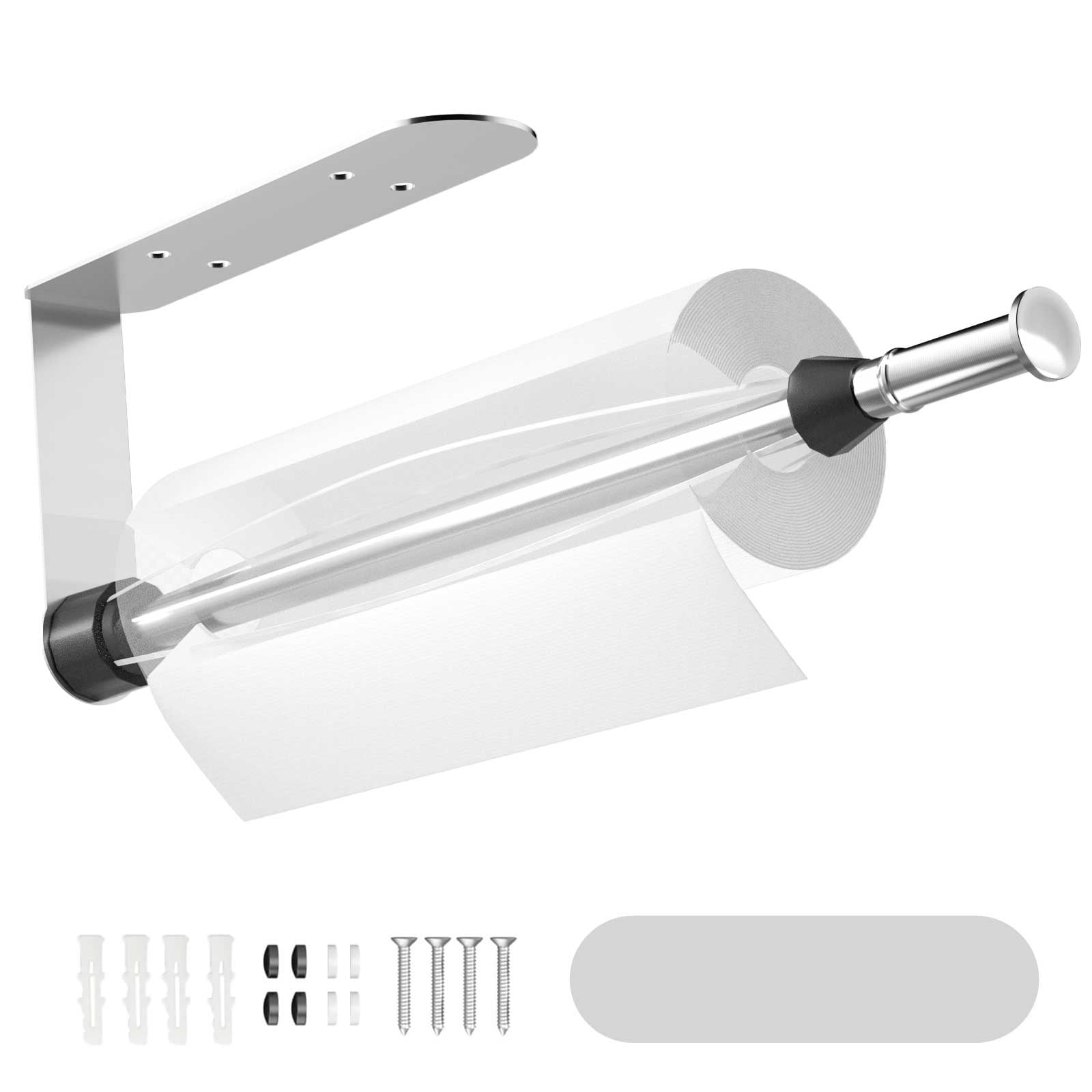 BARONAGE Upgraded Kitchen Roll Holder Under Cabinet, Adhesive or Wall ...