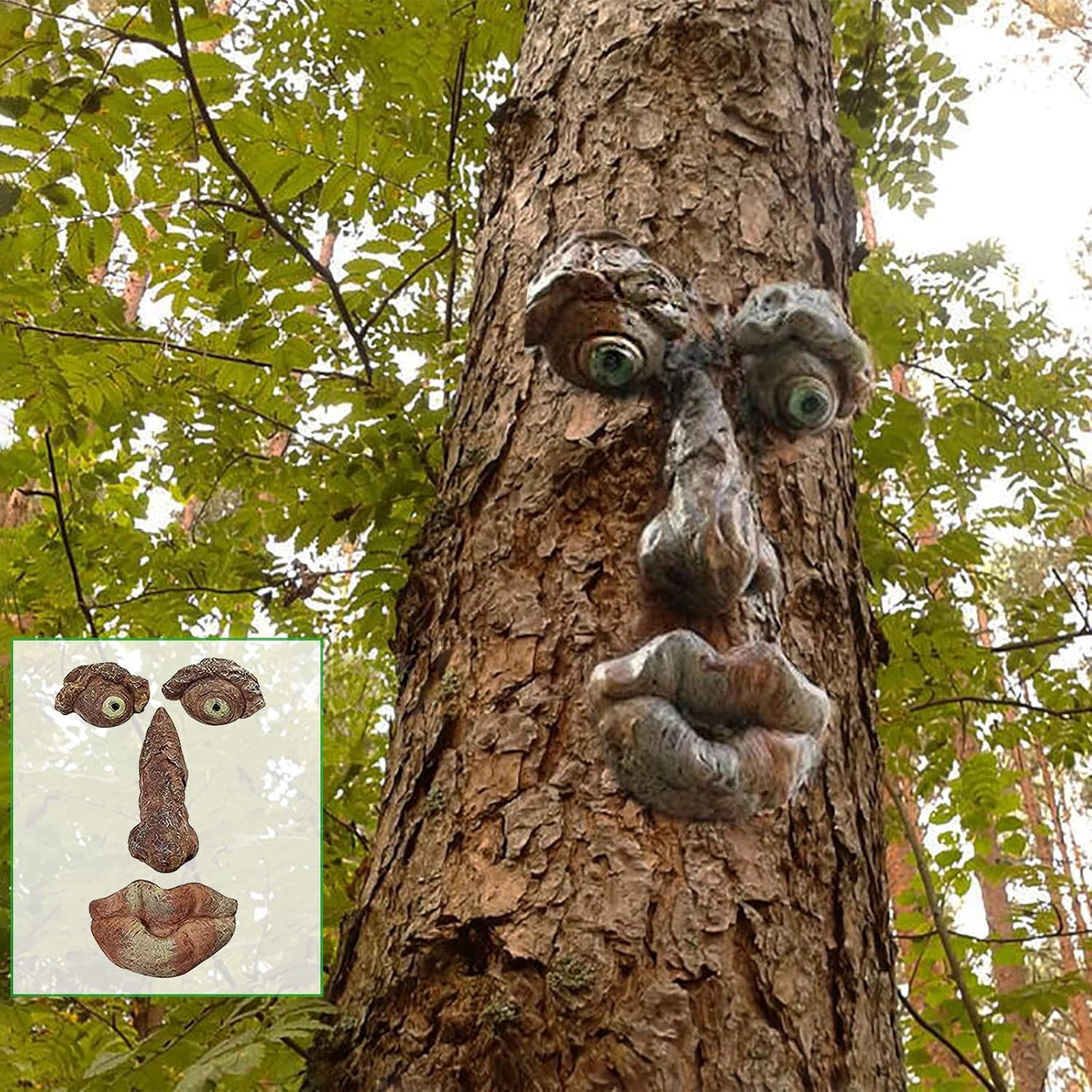 Old Man Tree face/ Hugger,Bark Ghost Face Facial Features Decoration ...
