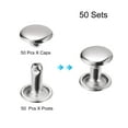 50 Sets Leather Rivets 9mm Double Cap Rivets 10mm Height Studs Silver Tone - Walmart.com