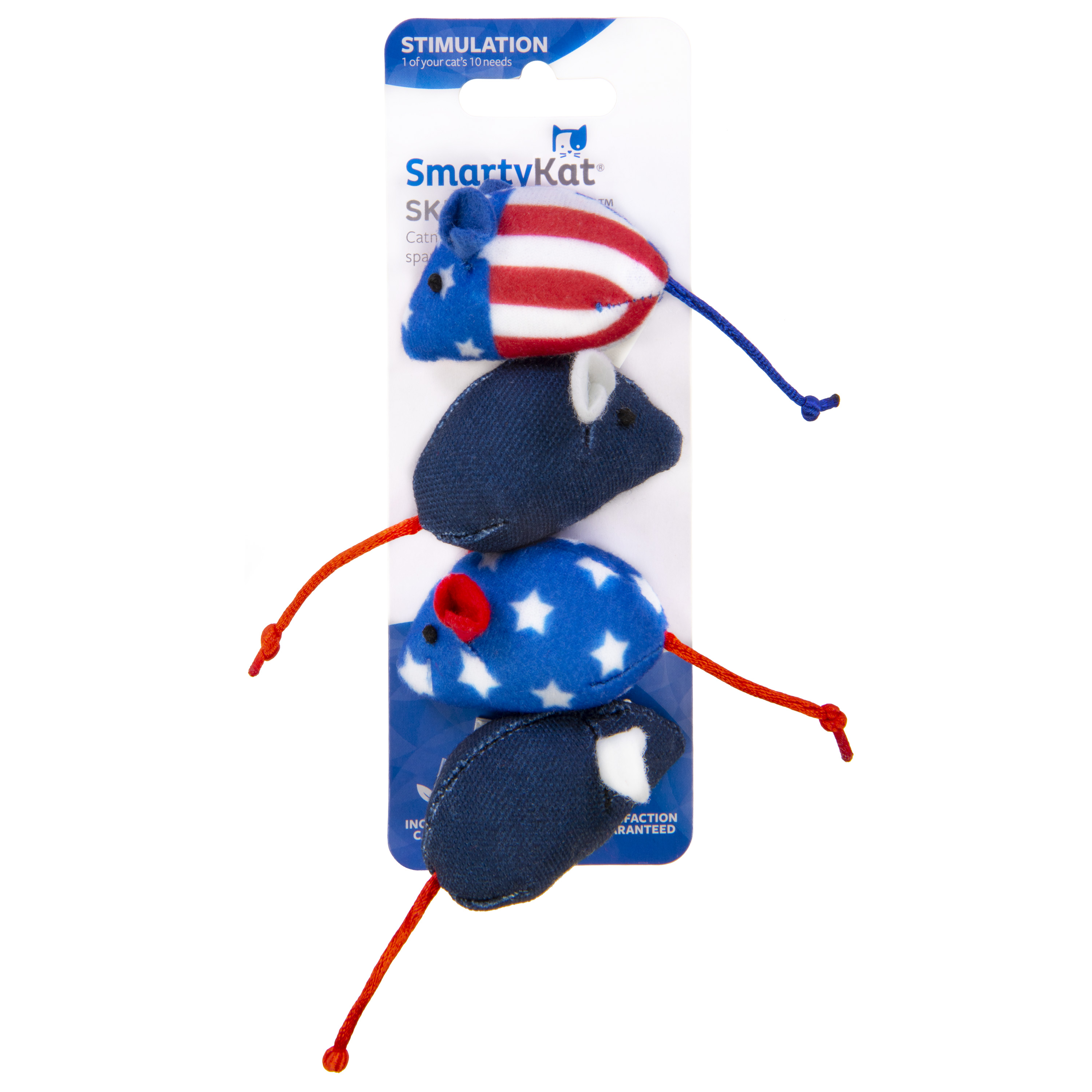 SmartyKat Skitter Mice (Set of 4) 4th of July Soft Plush Catnip Cat ...