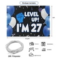 27th Birthday Polyester Backdrop, Black Blue Gaming Style Party Photo ...