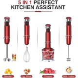 VAVSEA 1000W 5-in-1 Immersion Hand Blender, 12 Speed Stick Blender with Mixing Beaker (22oz ...