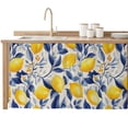 Cabinet Curtains 32"W x 55"L, Yellow Lemon Sink Skirt for Bathroom ...