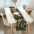 Boho Floral Leaf Black Dining Table Runner 72 inches Long, Bohemia ...