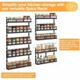 5-Tier Small Wall-Mounted Spice Rack Organizer, Height-Adjustable ...