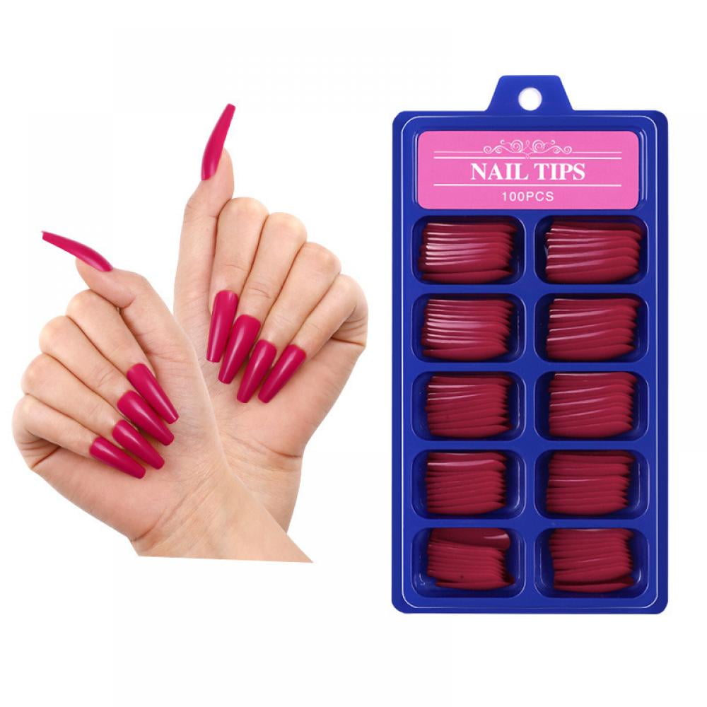 Full Paste Ballet Fake Nail Color Solid Color Manicure Patch, Popular ...