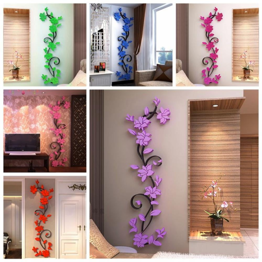 3D Rattan Flower Wall Murals for Living Room Bedroom Sofa Backdrop Tv ...