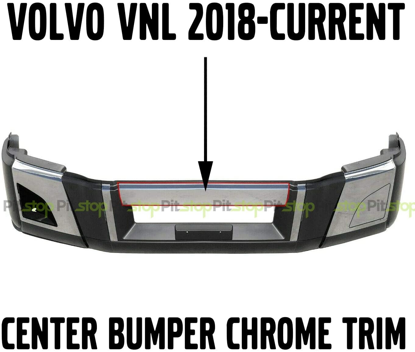 Volvo VNL 2018 2019 2020 Center Bumper Chrome Trim Cover Mold - Walmart.com