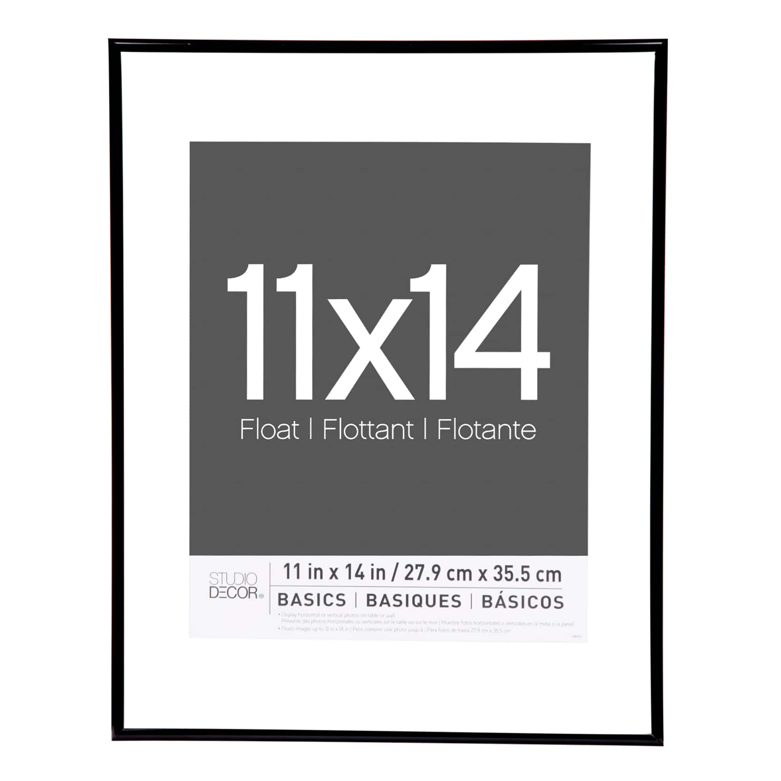 6 Pack: Black Thin 11" x 14" Float Frame, Basics by Studio Décor ...