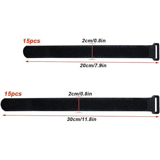 Juego de bridas de velcro negras de primera calidad, correas de velcro ...