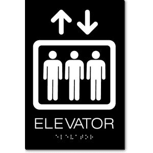 Elevator Sign-Black / White(1 Unit) - Walmart.com