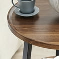 Mason Round 2-Tier Side Accent Table with Raised Lip Edge Tabletop and ...