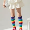 Girls Slouch Socks Children Striped Knee High Socks, Color Knee High ...