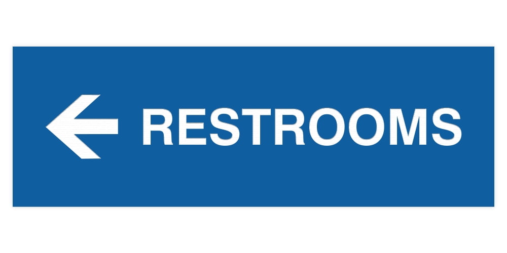 Basic Restrooms Left Arrow Directional Sign (Blue) - Large - Walmart.com