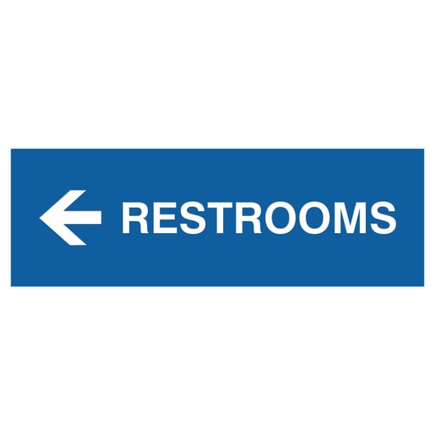 Basic Restrooms Left Arrow Directional Sign (Blue) - Large - Walmart.com