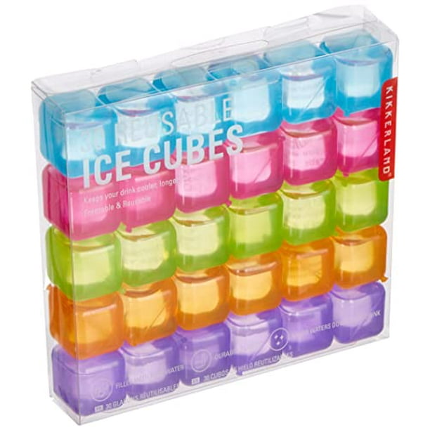 Kikkerland Reusable Ice Cubes, Set of 30, Multicolor - Walmart.com